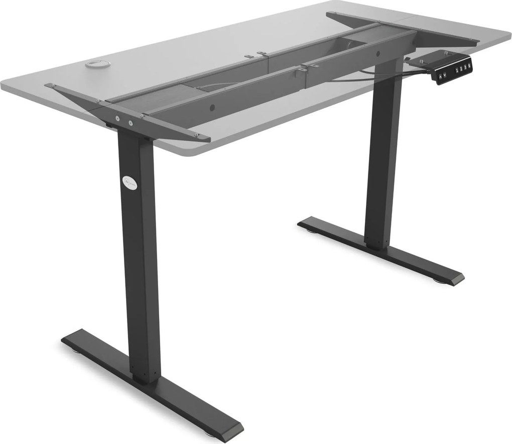 Elektricky výškově nastavitelný rám psacího stolu, 2 motory – bílý 110-180 cm DV-202ODF - černá