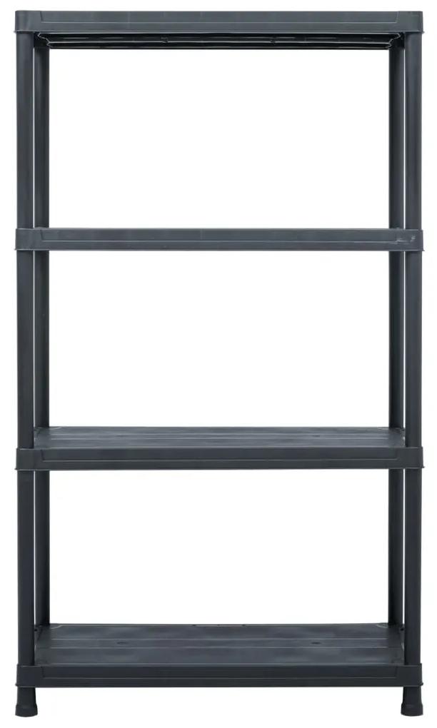 vidaXL Skladový regál černý 200 kg 80 x 40 x 138 cm plastový