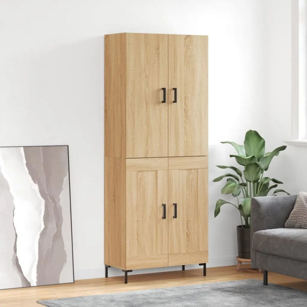 vidaXL Skříň highboard 69,5 x 34 x 180 cm kompozitní dřevo [3195789] Barva: kouřový dub