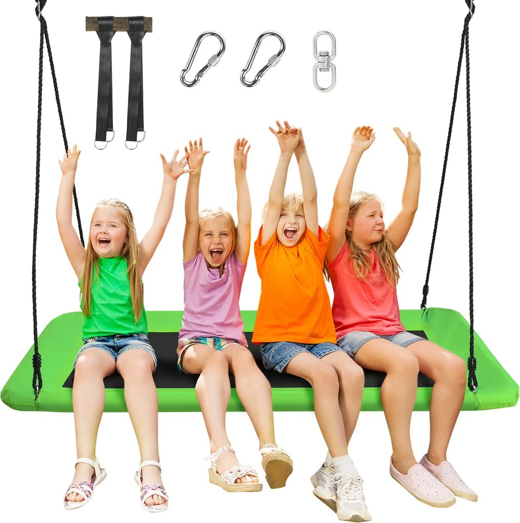 Costway Houpačka na strom hnízdo houpačka 100-180 cm nastavitelné lano vnitřní