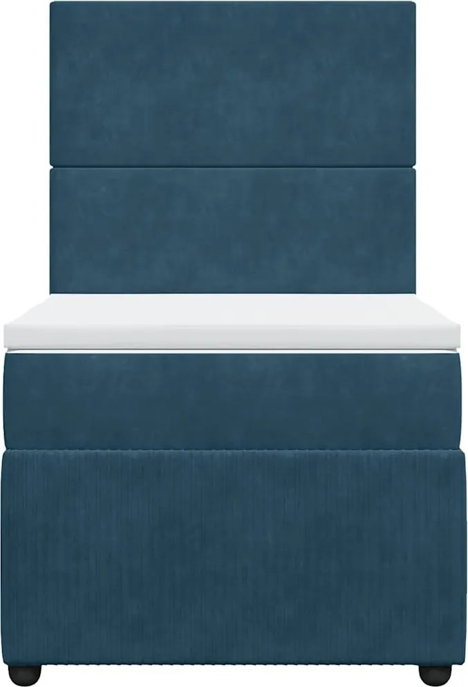 Box spring postel s matrací modrá 100 x 200 cm samet 3294560