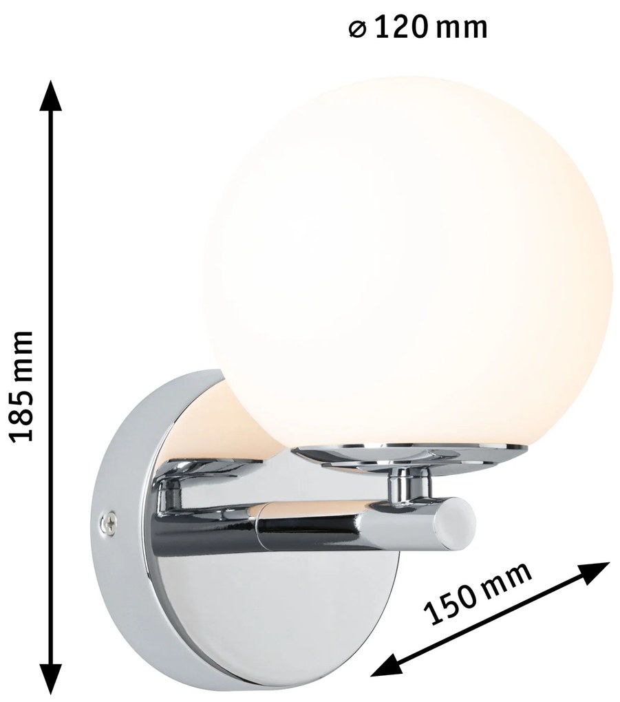 Paulmann 71074 Gove, koupelnové nástěnné svítidlo LED 5W 3000K, černá, průměr 12cm, IP44
