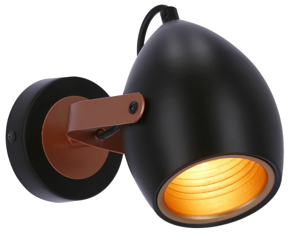 Černo-měděné stropnínástěnné svítidlo Anica pro žárovku E14  - Candellux