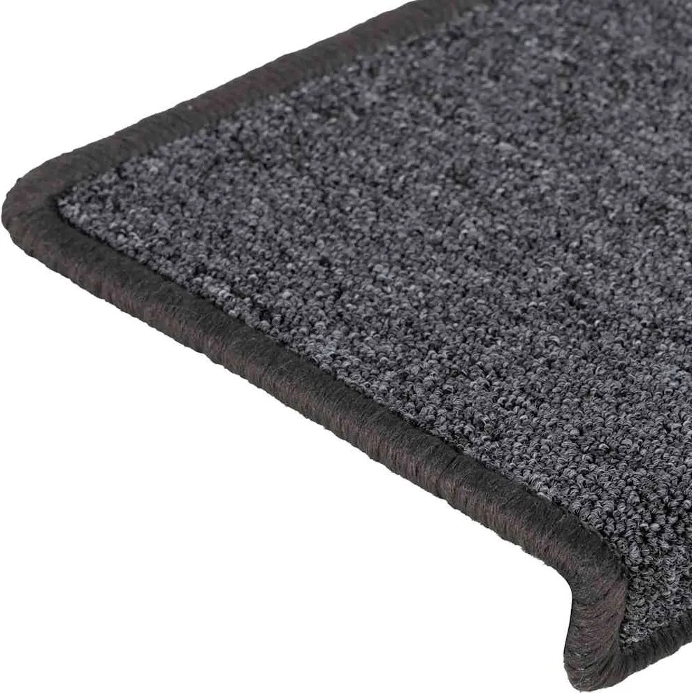 Schodové rohože 30 ks 65 x 21 x 4 cm tmavě šedé s obdélníkovým okrajem 3365777