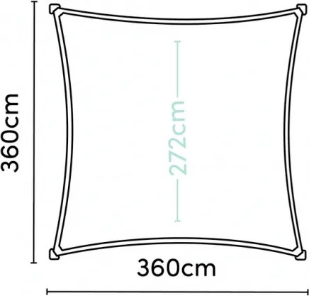 Platinum Sluneční Čtverec COOLFIT - 3,6 x 3,6 m - 285 g Barva: Coffee béžová