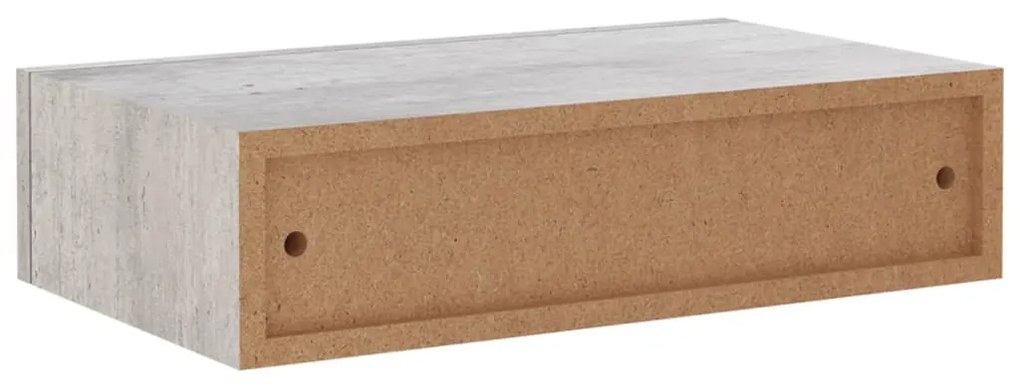vidaXL Marketos Nástěnné police se zásuvkou 2 ks betonově šedé 40x23,5x10cm MDF