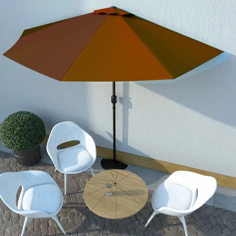 Půlkruhový slunečník 300x150 cm Dekorhome Antracit