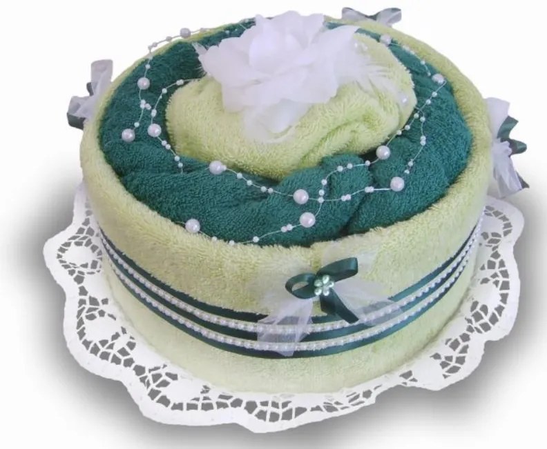 Nízký dort textilní zelený - 211