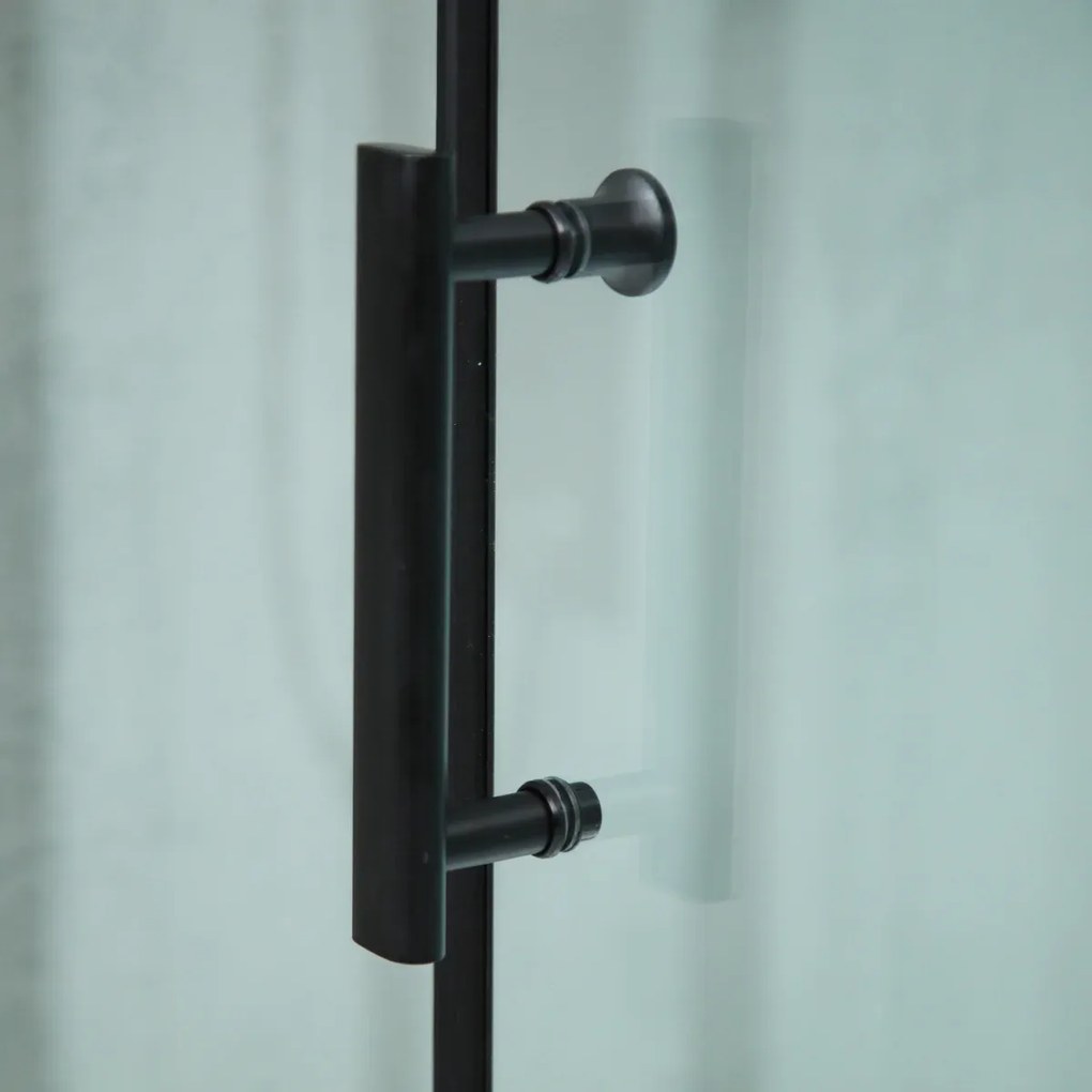 GLASS 90x90x225 Černý Masážní sprchový box čtvrtkruhový