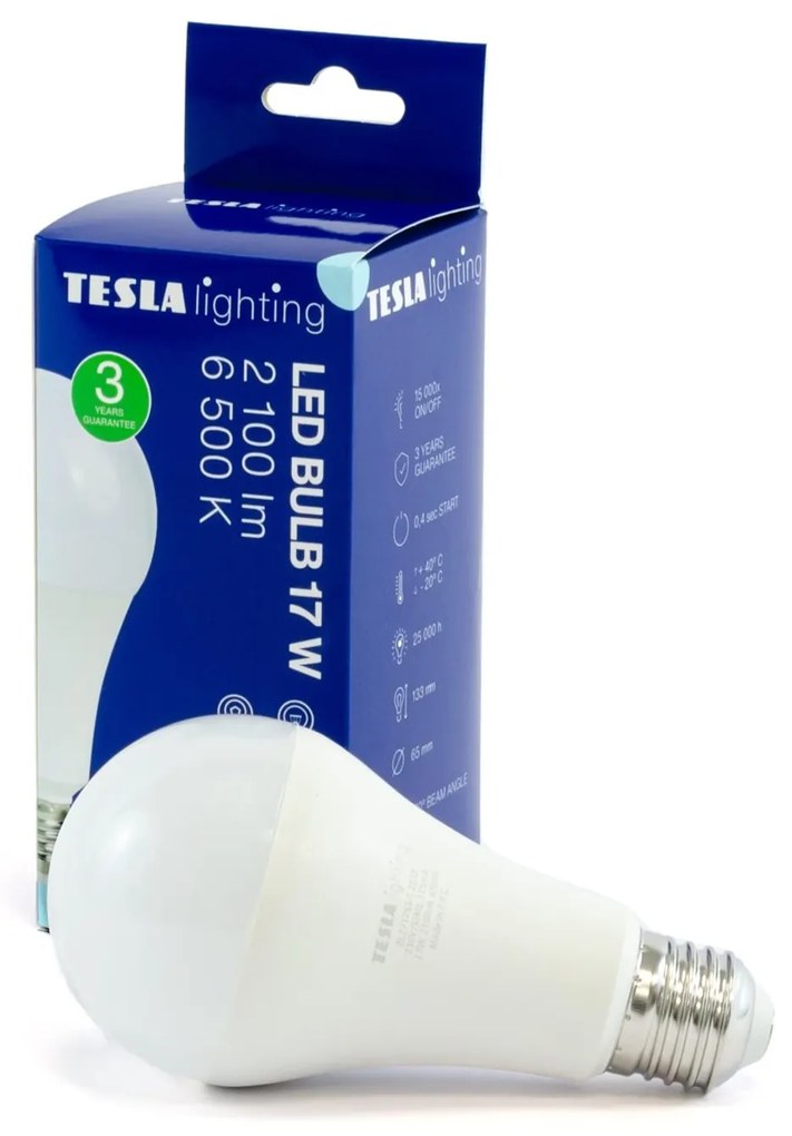 Led žárovka tesla - led žárovka bulb e27, 17w, 230v, 2100lm, 25 000h, 6500k studená bílá 220st