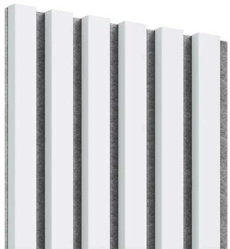 Akustické panely š. 240 cm na světle šedé plsti - Bílá
