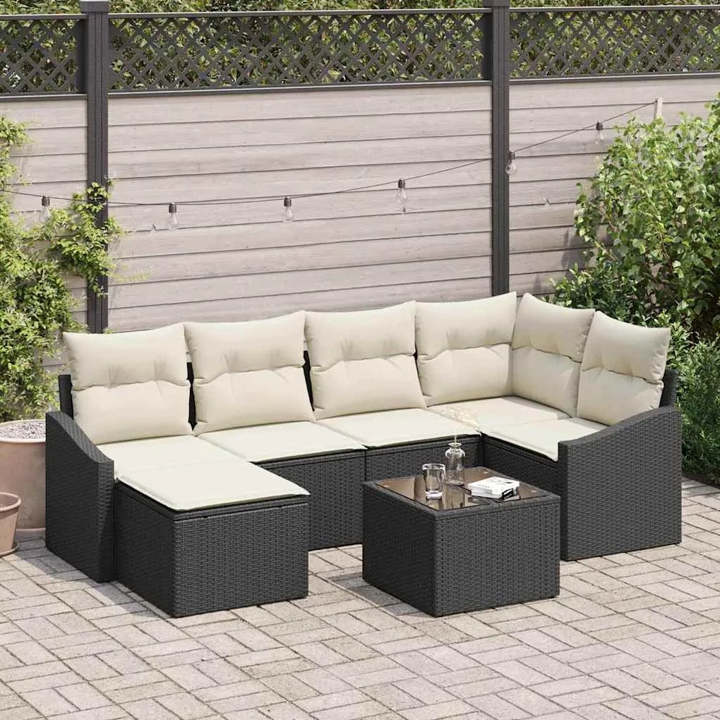 Set pohovek 7 ks Černá polyratan 3346797