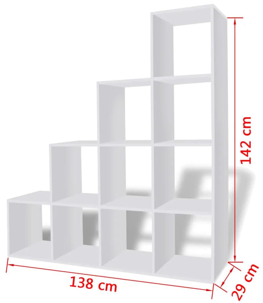 vidaXL 242550 Marketos Staircase Bookcase/Display Shelf 142 cm White