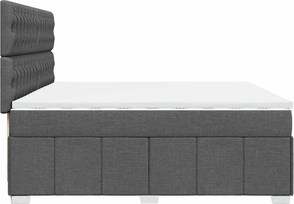 Box spring postel s matrací tmavě šedá 200x200 cm textil 3294083
