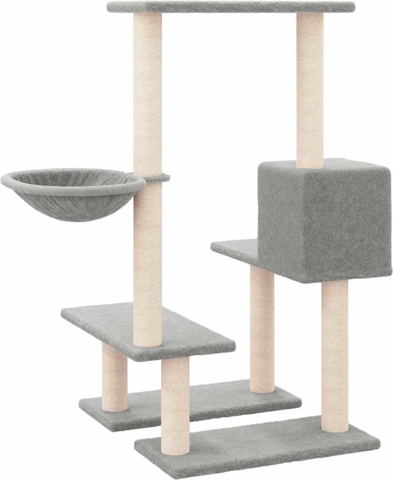 Škrabadlo pro kočky se sisalovými sloupky světle šedé 94,5 cm 171640