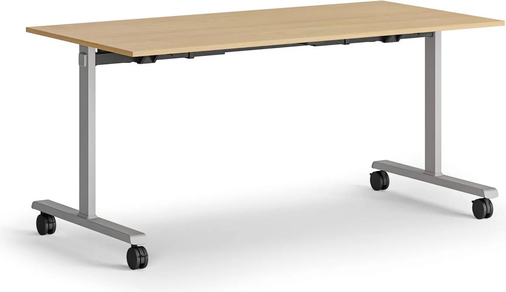 Mobilní stůl MATCH, 160x80 cm, šedá podnož, buk
