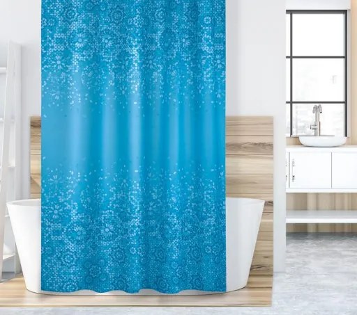 Bellatex Koupelnový závěs - modrá mozaika, 180x200 cm