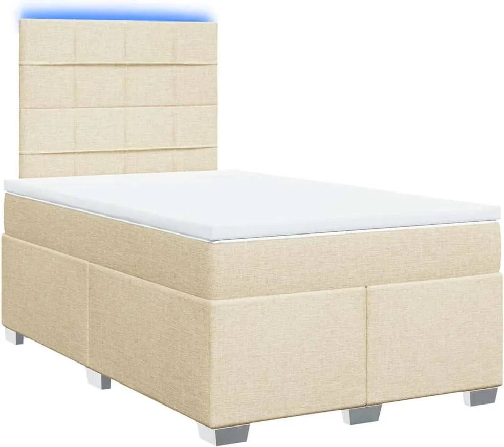 Box spring postel s matrací krémová 120x200 cm textil 3292760