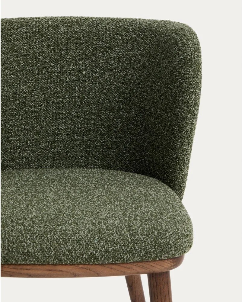 Tmavě zelená čalouněná barová židle (výška sedáku 65 cm) Ciselia – Kave Home
