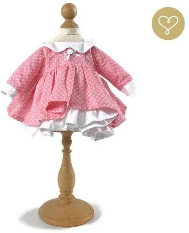 Oblečení pro panenku puntíkované šaty růžová