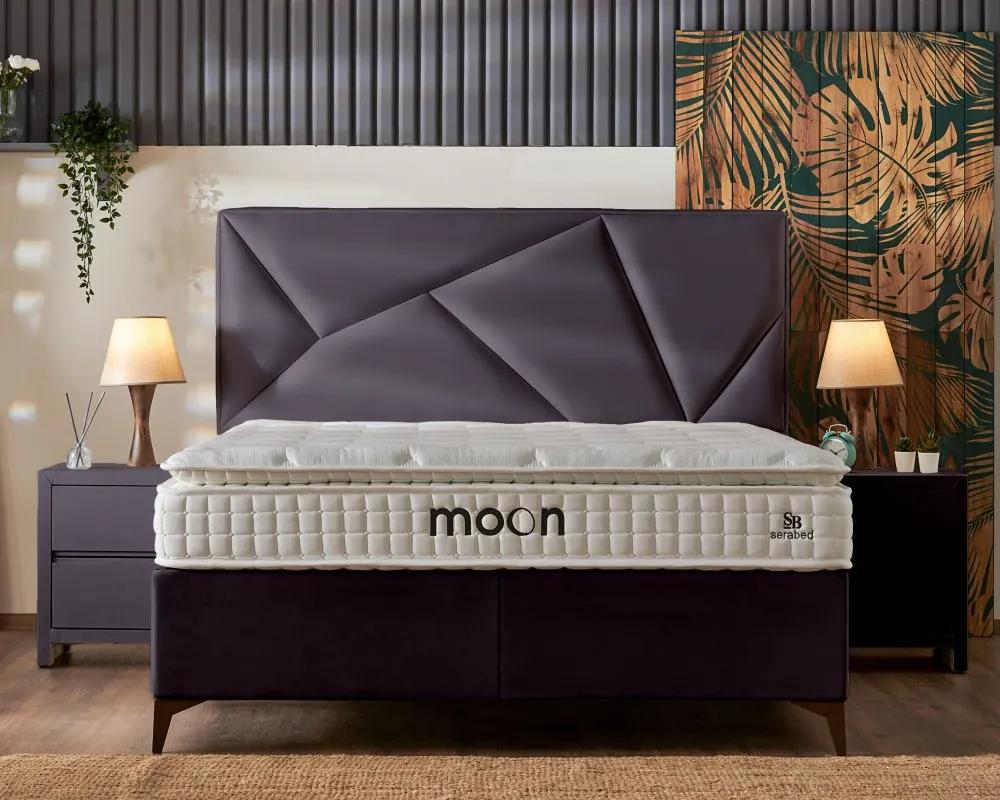 Čalouněná postel MOON s matrací - antracit 90 × 200 cm
