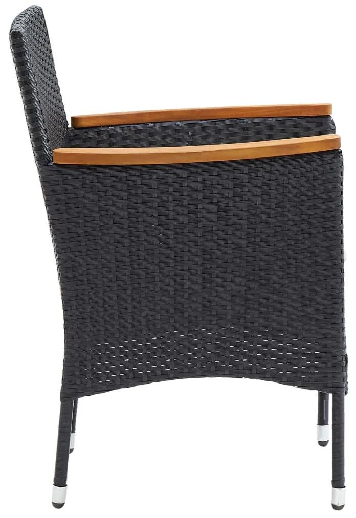 Zahradní jídelní židle 4 ks polyratan černé,  310566