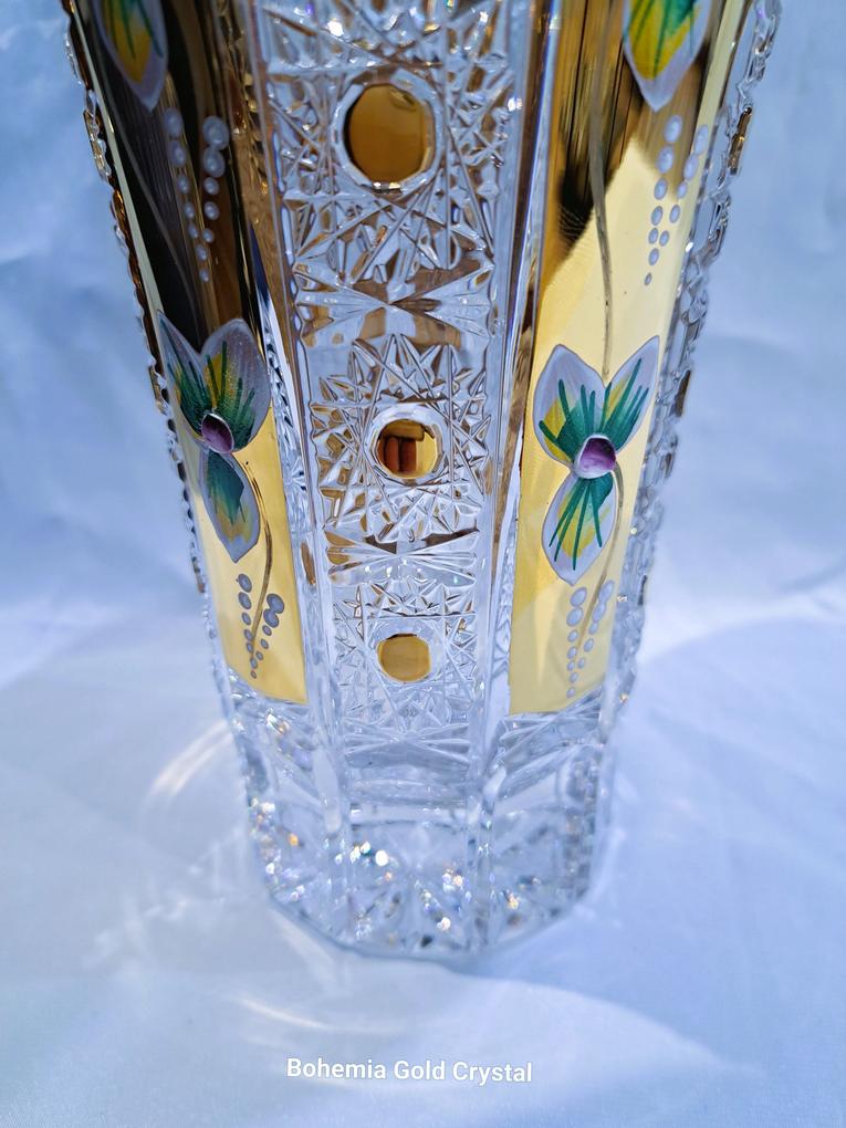 Váza otevřená se zlatem a smaltem 25,5 cm