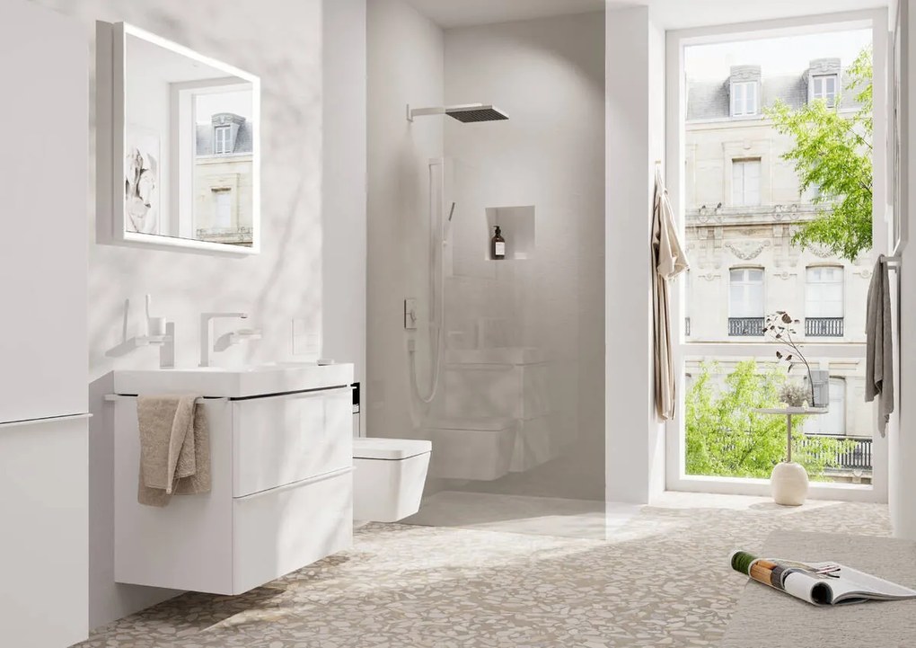 Hansgrohe Unica, sprchová tyč E Puro 650 mm s lehce posuvným držákem a sprchovou hadicí, chromová, HAN-24404000