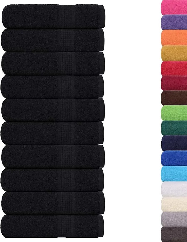 Ručníky FROGN 10 ks černé 50x100 cm 360 g/m² 136952