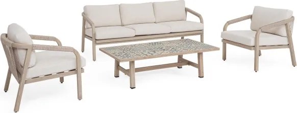 BIZZOTTO Zahradní set pohovky, křesel a stolku KALIMERA velký světlý 0664136