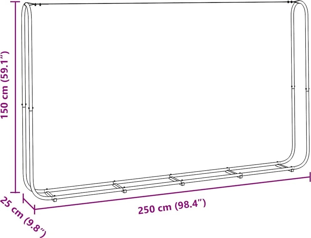 vidaXL Stojan na palivové dřevo 250x25x150 cm Pozinkovaná ocel [4100706]