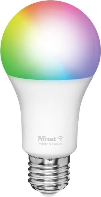Led žárovka trust smart wifi led rgb&white ambience bulb e27 - barevná