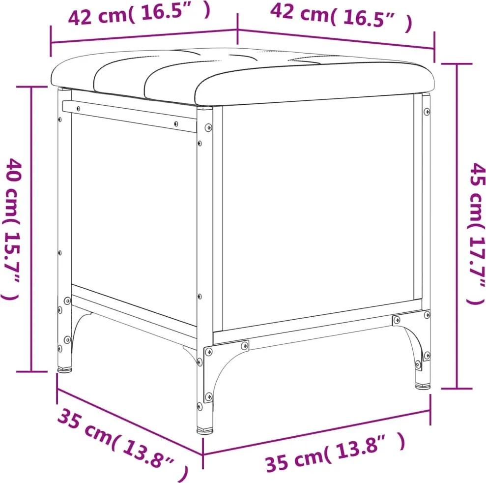 vidaXL Úložná lavice 42 x 42 x 45 cm kompozitní dřevo [835135] Barva: Černá