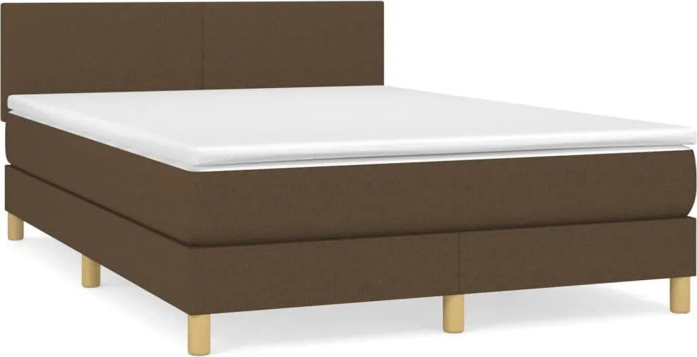 Box spring postel s matrací tmavě hnědá 140x190 cm textil 3140452