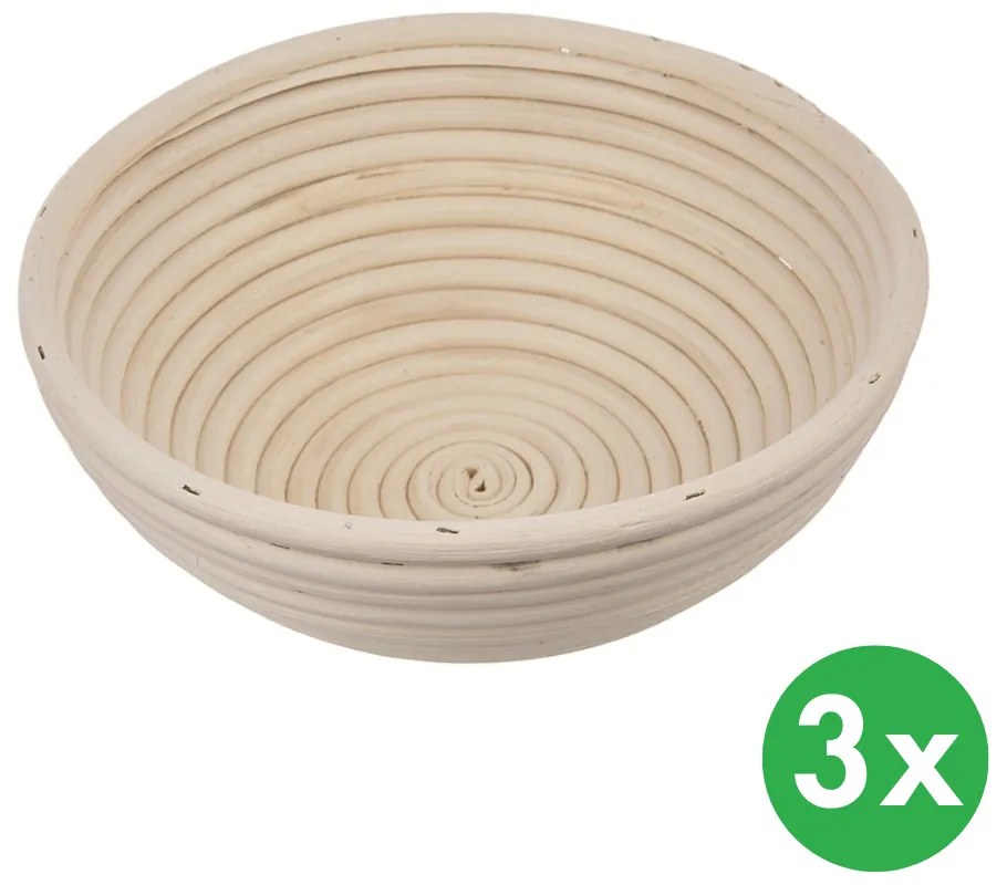 Ošatka kulatá, ratan, průměr 25 cm, 3 ks