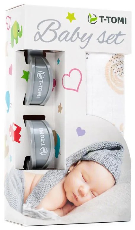 T-tomi Baby set - bambusová osuška + kočárkový kolíček Bierdie