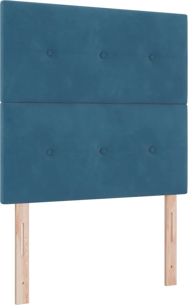Postel s boxspringem s čelo Tmavě modrá 80 x 200 cm samet 3344907