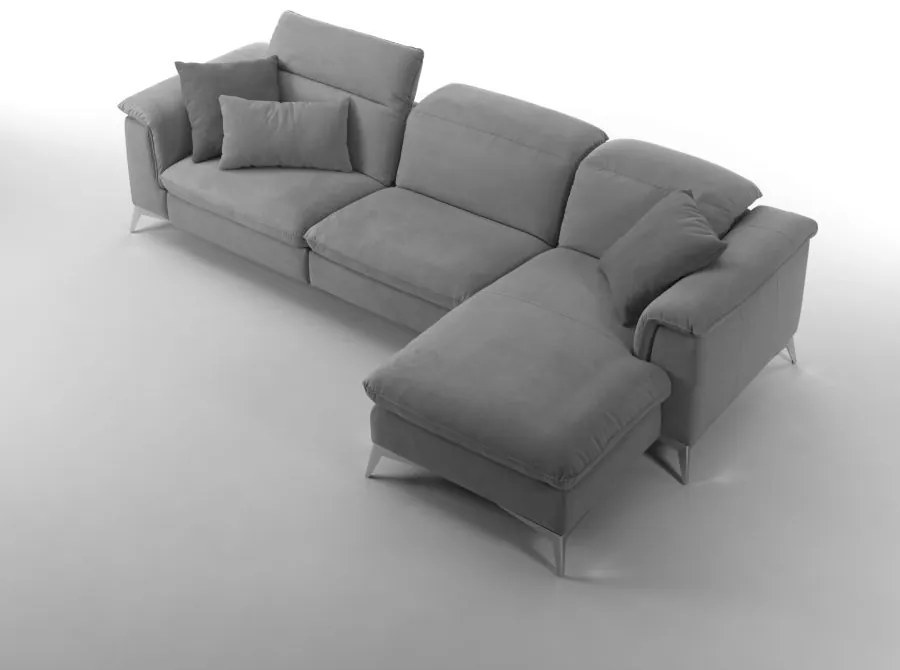 Pregio Italia sofa&relax Rohová sedací souprava SOLUTION Provedení: 2 místná + lehátko, Vzorník látek: tekno fibra 34 black