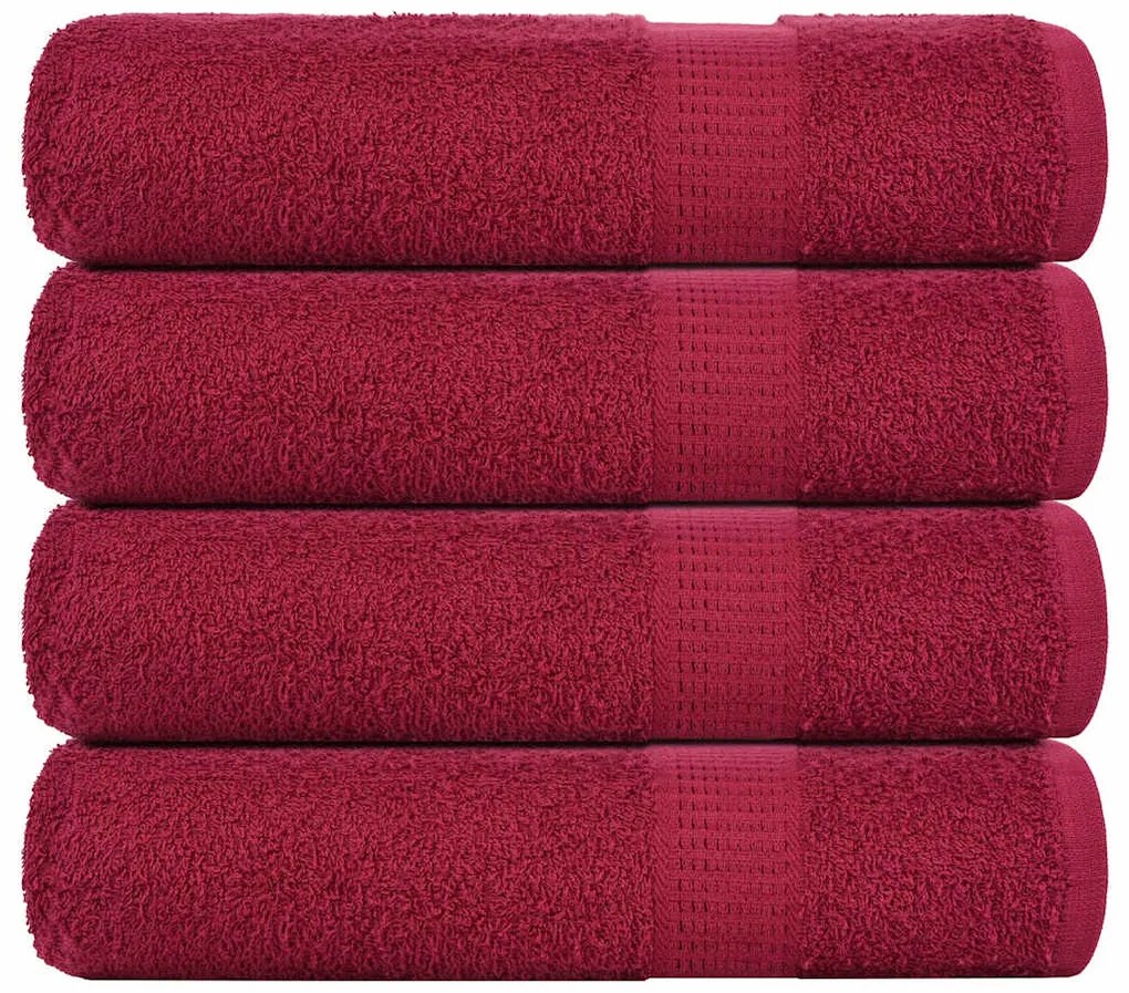 Ručníky FROGN 4 ks bordó 100x150 cm 360 g/m² 136741
