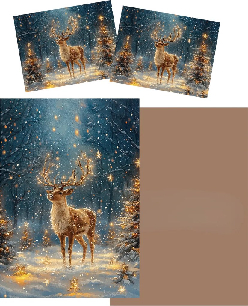 3D povlečení z mikrovlákna STARLIGHT DEER barevné Rozměr povlečení: 2 ks 70 x 90 cm | 140 x 200 cm