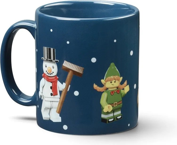 Tmavě modrý keramický dětský hrnek 300 ml Christmas Minifigures – LEGO®