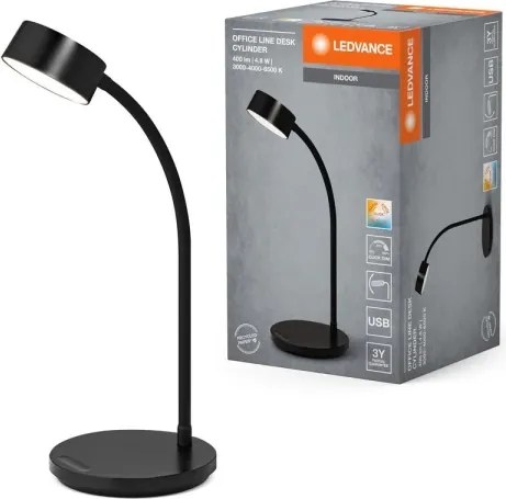 Ledvance - LED Stm dotyková stolní lampa OFFICE LED/4,8W/5V 3000-6500K černá