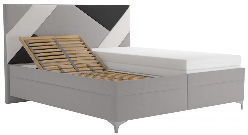 Manželská postel Astrid 180x200 šedá, bez matrace