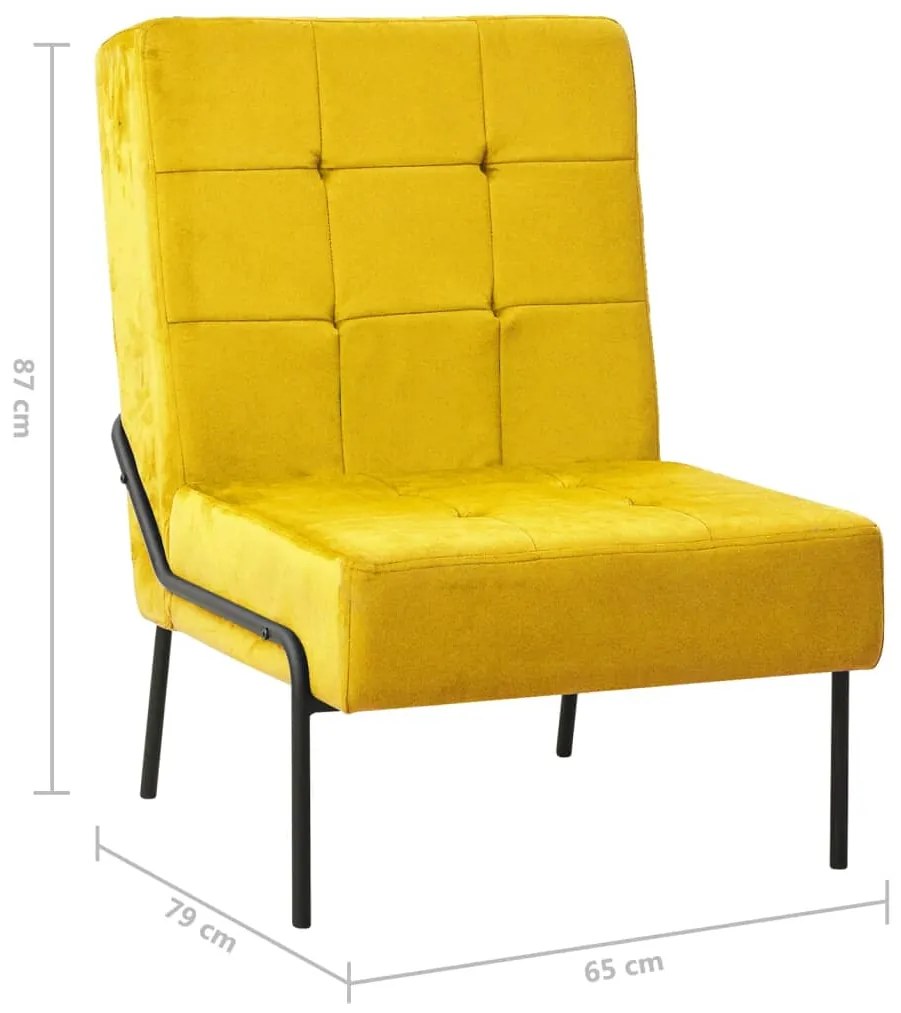 Relaxační židle Vade - 65x79x87 cm | hořčicově žlutá samet