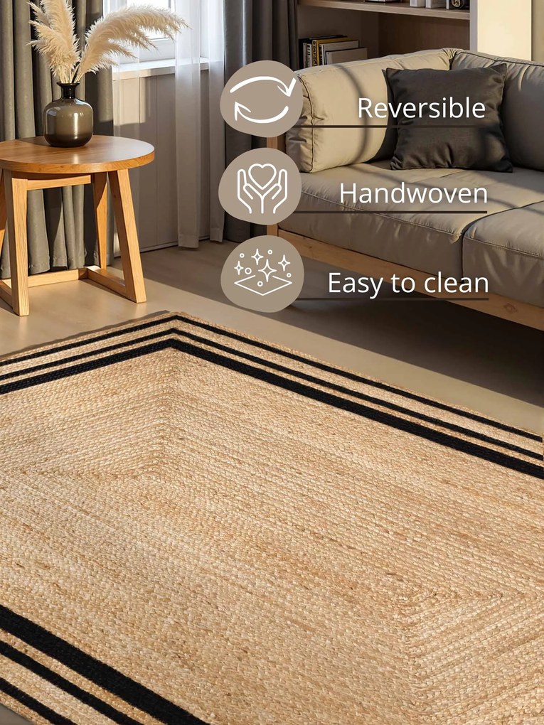 Hanse Home, Kusový koberec Looma 106302 Natural Gold Black, 80x150, béžová, chodba / předsíň