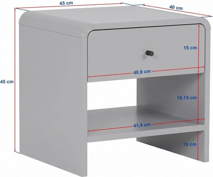 Noční stolek v dekoru ořechu v tmavě přírodní barvě Parila – Nordure
