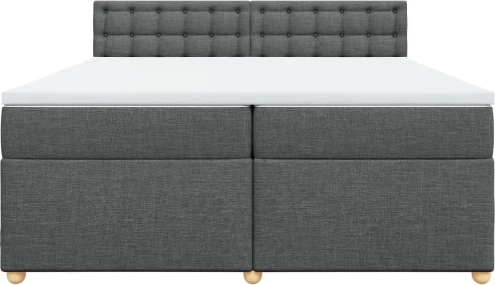 Box spring postel s matrací tmavě šedá 200x200 cm textil 3286802