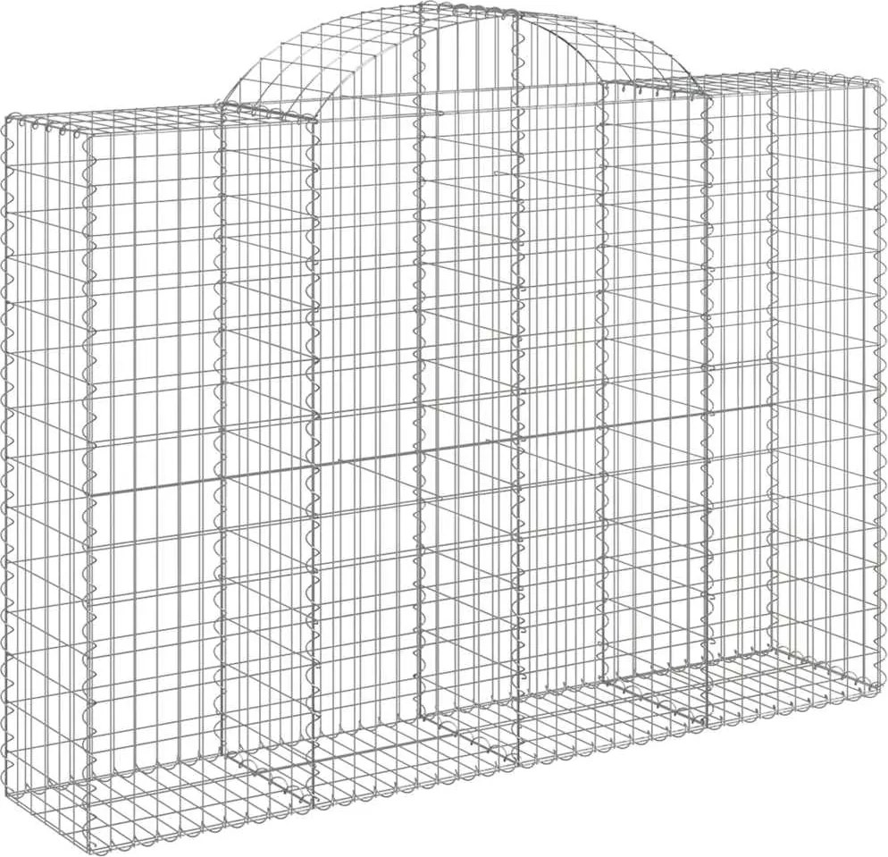 Klenuté gabionové koše 10ks 200x50x140/160cm pozinkované železo 3146370