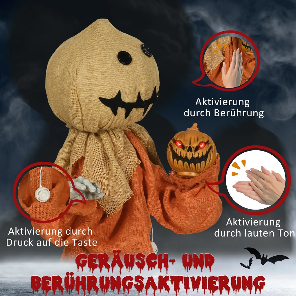 HOMCOM Strašák Halloween dekorace, pohyblivý, vydává zvuky, na baterie