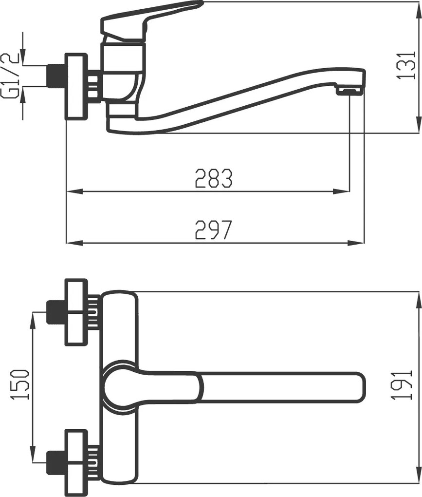 Novaservis Metalia 54 dřezová umyvadlová baterie 150 mm chrom 54070,0